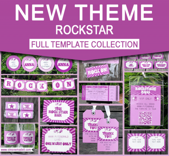 Rockstar Party Printables, Invitations & Decorations | Printable Templates