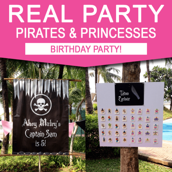 Pirate and Princess Party Printables, Invitations & Decorations Templates