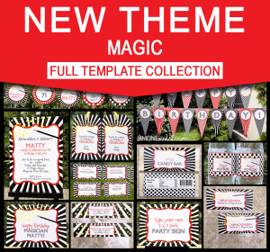 Magic Party Printables Invitations & Decorations Templates - Birthday Party