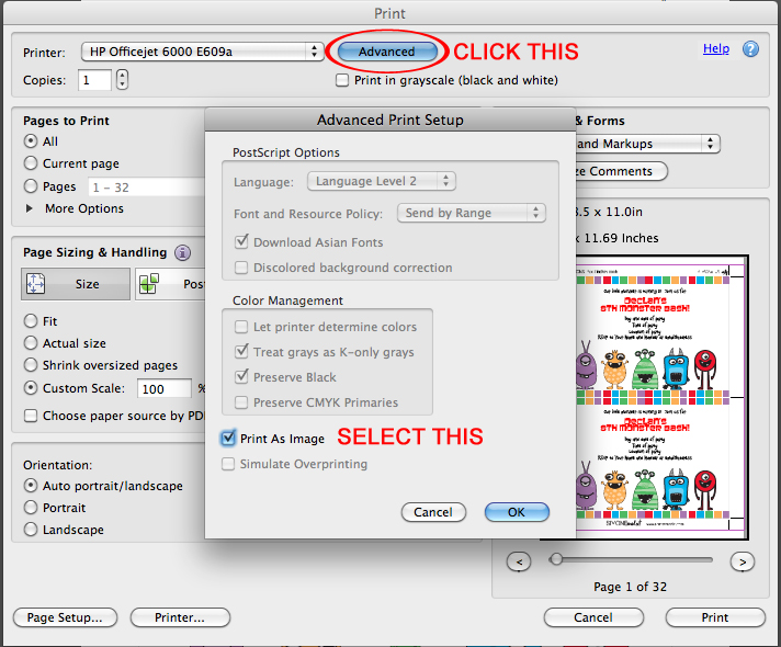 Printing tips for my editable printable party templates