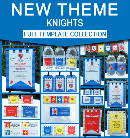 Knight Party Printables, Invitations & Decorations | Birthday Templates