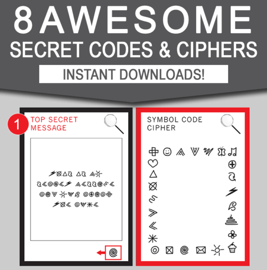 Spy Party Games - 8 Printable Secret Codes & Ciphers - Top Secret