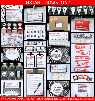 Secret Agent Birthday Party Invitations | Spy Party Ideas