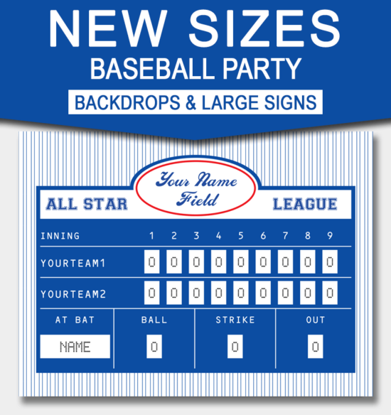 Baseball Party Printables, Invitations & Decorations - Birthday Templates