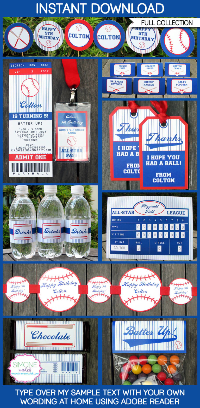 Printable Baseball Party Backdrops and Signs | Decorations
