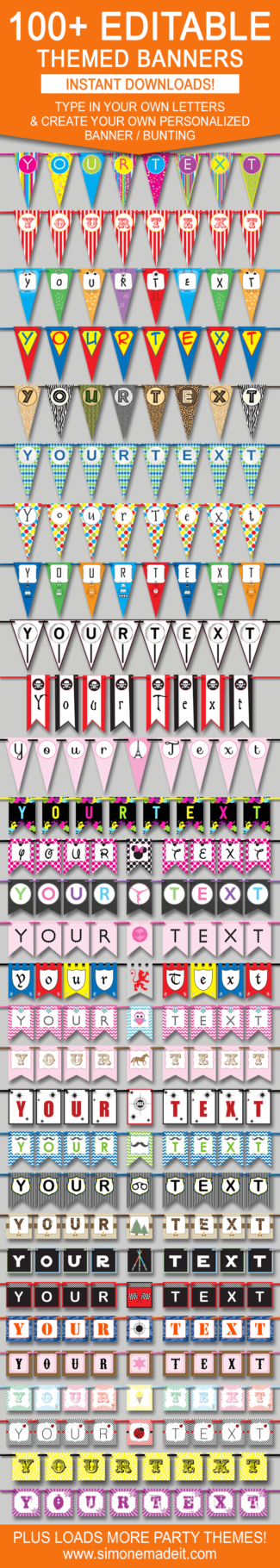 DIY Pennant Banner templates | DIY Party Bunting