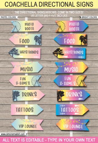 Coachella Themed Birthday Party Printables | Coachella Inspired Party