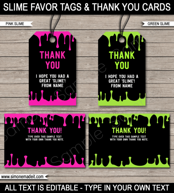 Slime Theme Birthday Party Printables | Slime Decorations & Invitations ...