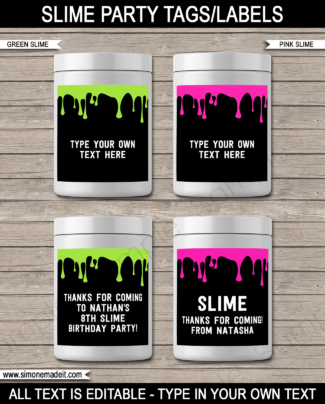 Slime Theme Birthday Party Printables | Slime Decorations & Invitations ...