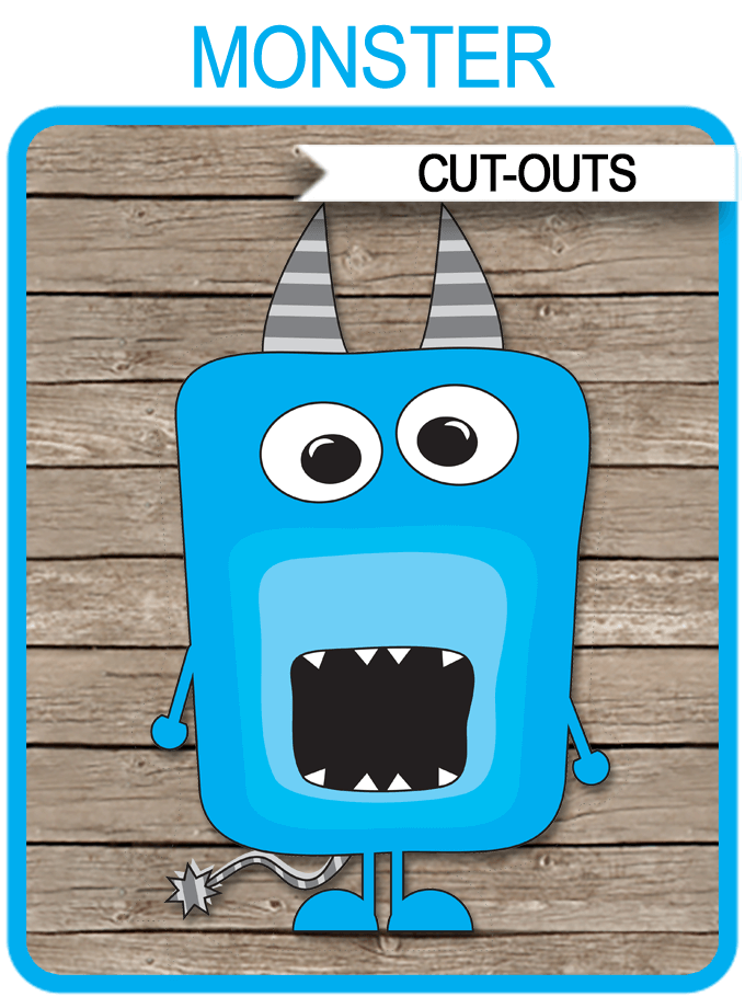 Monster Party Cut Outs Decoration Templates | Printable Birthday Decor