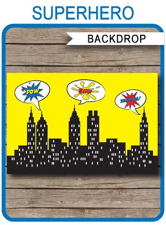 Superhero Backdrop | Printable Superhero Birthday Party Decorations