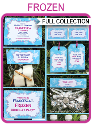 Frozen Theme Party Printables | Editable Frozen Templates