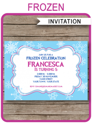 Frozen Theme Party Printables | Editable Frozen Templates