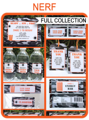 Nerf Birthday Party Printables - SIMONEmadeit Parties