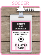 Birthday Party Passes | Sports Party All Star Passes | Backstage Passes ...