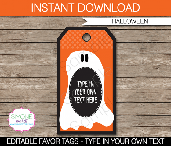 Halloween Gift Tags Template | Printable Party Favor Tags