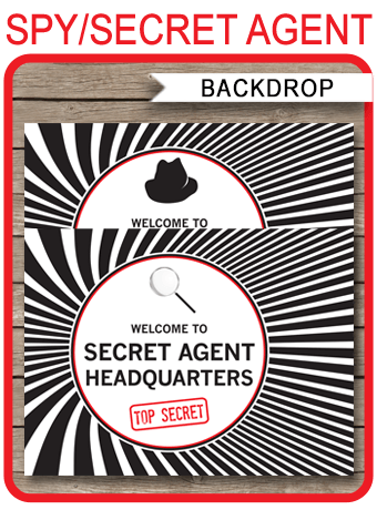 Spy Party Backdrop Welcome Sign | Secret Agent Party Decorations