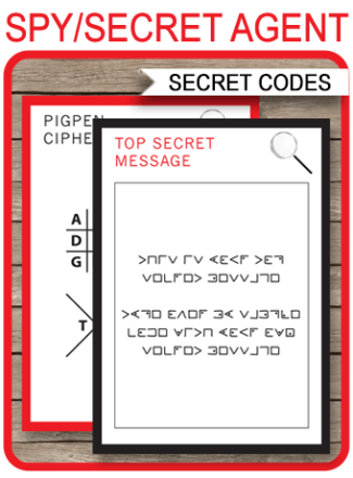 Spy Treasure Hunt Clue Cards Template | Spy Secret Agent Birthday Party