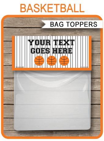 Basketball Party Favor Bag Toppers Template | Birthday Party Favors