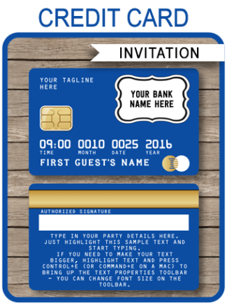 Credit Card / Mall Scavenger Hunt Birthday Party Printables ...