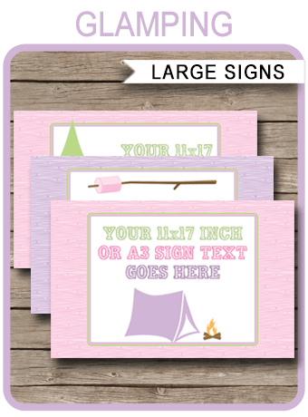 Glamping Party Signs | Printable Glamping Party Decorations