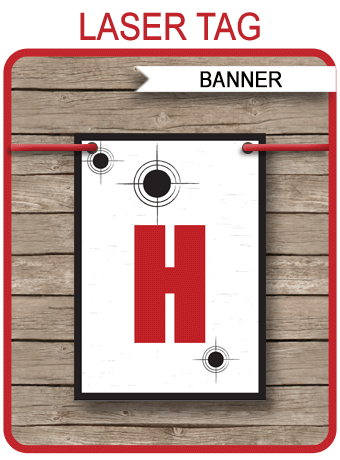 Laser Tag Party Banner Template | Printable Birthday Pennant Banner