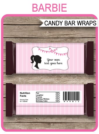 Barbie Hershey Candy Bar Wrappers | Personalized Candy Bars