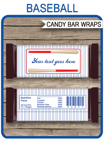 Baseball Party Hershey Candy Bar Wrappers | Personalized Candy Bars