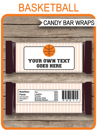 Basketball Hershey Candy Bar Wrappers | Personalized Candy Bars
