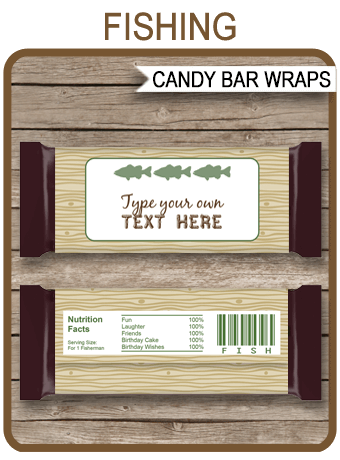 Fishing Hershey Candy Bar Wrappers | Personalized Candy Bars