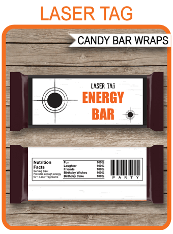 Laser Tag Candy Bar Wrappers | Personalized Candy Bars | Party Favors