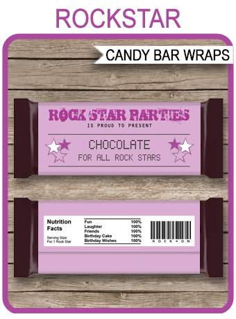 Rock Star Hershey Candy Bar Wrappers | Personalized Candy Bars