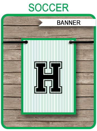 Soccer Party Banner Template | Printable Happy Birthday Pennant Banner