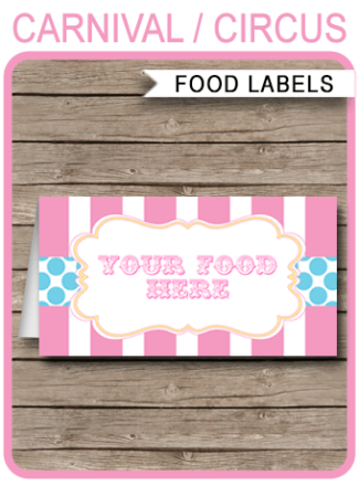 Editable Food Labels | Editable Place Cards | Printable Templates