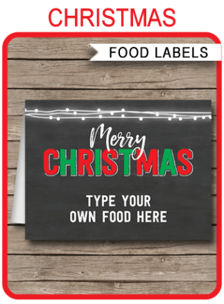 Editable Food Labels | Editable Place Cards | Printable Templates
