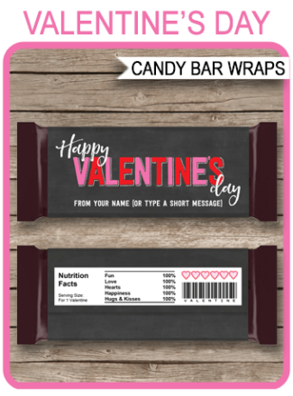 Valentine's Day Candy Bar Wrappers | Personalized Chocolate Labels
