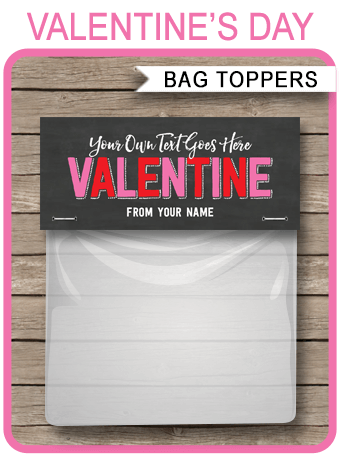 Valentines Day Printable Gift Bag Toppers | Valentines Day Gift Tags