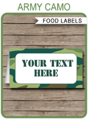 Editable Food Labels | Editable Place Cards | Printable Templates