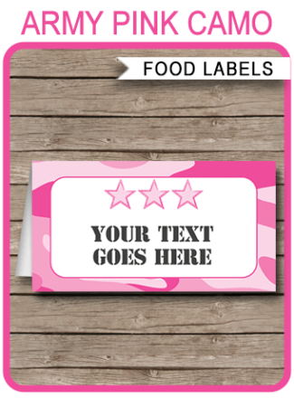 Editable Food Labels | Editable Place Cards | Printable Templates