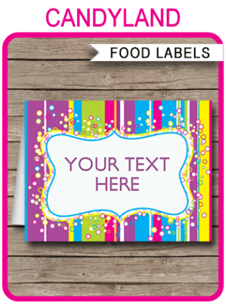 Editable Food Labels | Editable Place Cards | Printable Templates