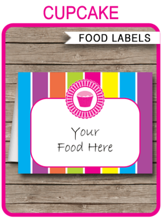 Cupcake Theme Party Printables Invitations & Decorations - editable