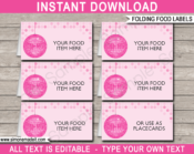 Disco Party Food Labels | Place Cards | Disco Theme Birthday Party
