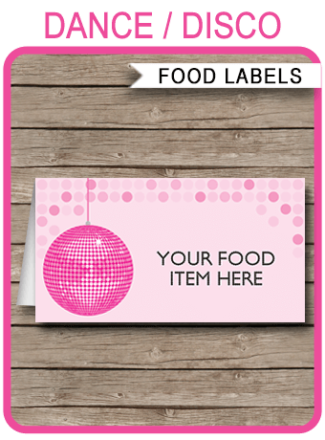 Dance / Disco Birthday Party Printables - SIMONEmadeit Parties
