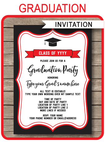 Graduation Party Ticket Invitations Template | Grad Party Invites