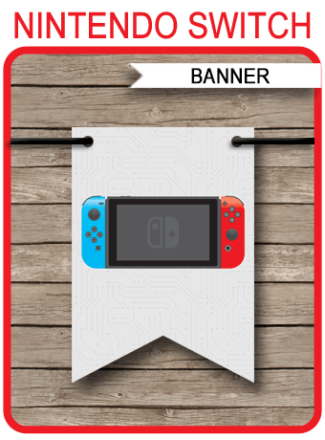 Nintendo Switch Theme Party Printables Archives - SIMONEmadeit Parties