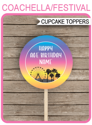 Coachella Party Printables - Brights Archives - SIMONEmadeit Parties
