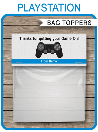 Playstation Birthday Party Favor Bag Toppers | Video Game Theme