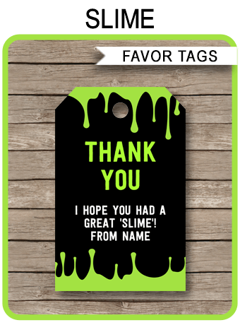 Slime Party Favor Tags | Slime Thank You Tags | Slime Birthday Party Theme