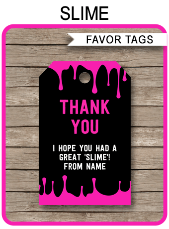 Slime Birthday Party Favor Tags | Slime Thank You Tags | Slime Theme