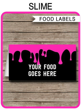 Slime Birthday Party Food Labels | Place Cards | Slime Theme Party